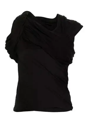 Rick Owens Draped-shoulder Top - Black