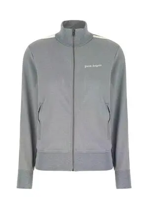 Palm Angels Track-stripe Zip-up Sweatshirt - Grey