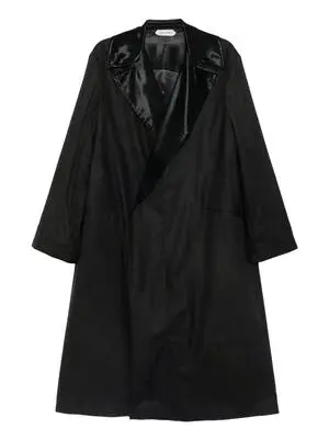 Alberta Ferretti Satin-lapels Wool Coat - Black