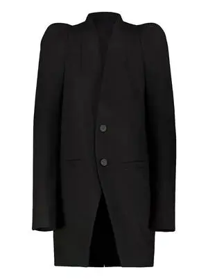 Rick Owens Puffed-shoulder Two-button Jacket - Black