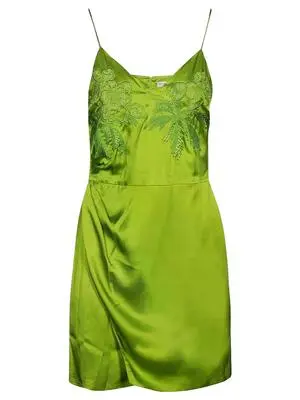 Ermanno Scervino Embroidered Slip Mini Dress - Green