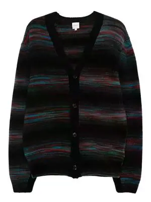 Paul Smith Striped Button Cardigan - Black