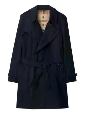 Burberry Belted Double-breasted Trench Coat - Blue