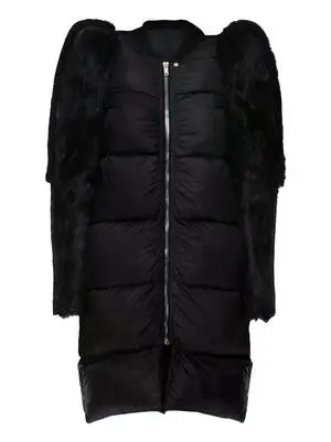 Rick Owens Fur-trimmed Quilted Coat - Black