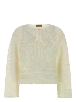 Alanui Crochet Fringed Sweater - White