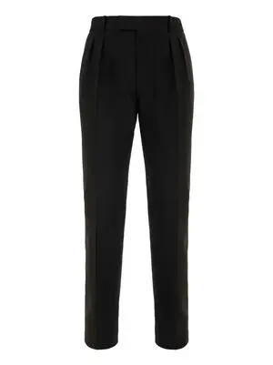 Alexander McQueen Pleated-front Trousers - Black