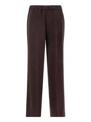 ALBERTO BIANI Cady Elastic-Waistband Straight Trousers