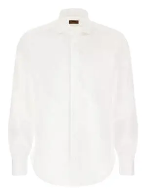 BARBA NAPOLI Button-cuff Cotton Shirt - White