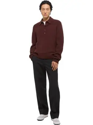 Helmut Lang Block Polo Sweater - Dark Burgundy