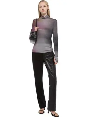 Helmut Lang Printed Turtleneck - Purple Multi