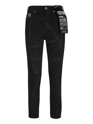 Versace Printed Skinny Jeans - Black