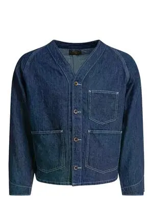 BEAMS Denim Raglan Jacket - Blue