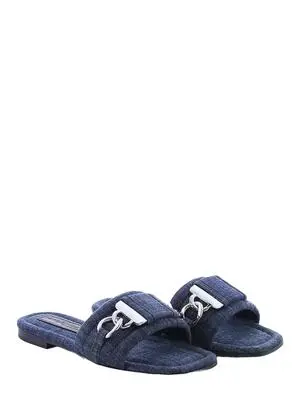 KENNEL&SCHMENGER Denim Flat Sandals - Blue