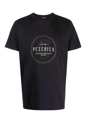 Peserico Logo-print Cotton T-shirt - Blue