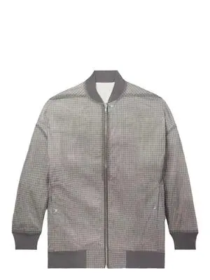 Rick Owens Grid-pattern Bomber Jacket - Grey