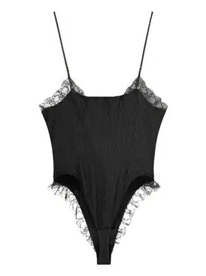Versace Lace-trimmed Bodysuit - Black