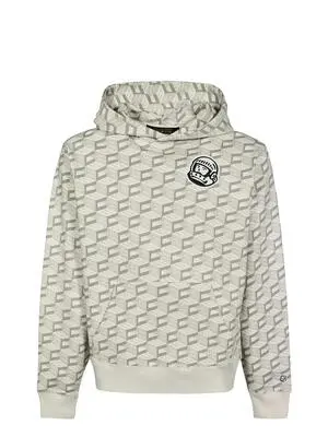 BILLIONAIRE BOYS CLUB Geometric-pattern Hoodie With Logo Patch - Grey
