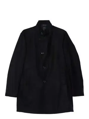 Tagliatore Mandarin-collar Button Coat - Blue