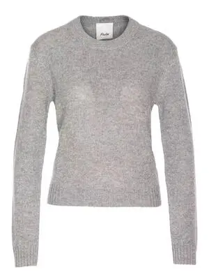 ALLUDE Crew-neck Cashmere Sweater - Grey