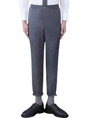 Thom Browne Stripe-detail Elasticated-cuff Trousers - Grey