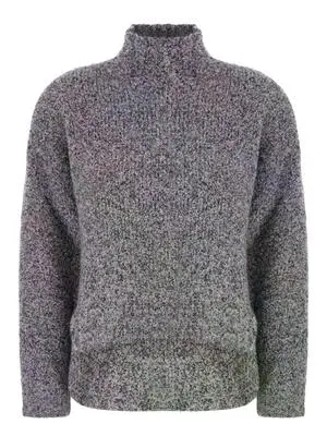 Giorgio Armani High-neck Speckled-knit Sweater - Grey