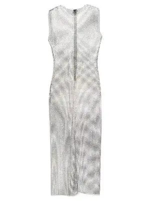 Philosophy Di Lorenzo Serafini Rhinestone-embellished Mesh Maxi Dress - Metallic