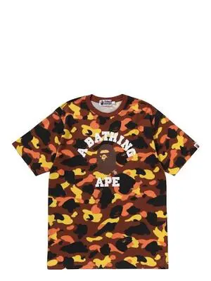 A BATHING APE 1st Camo College Tee Shirt Orange