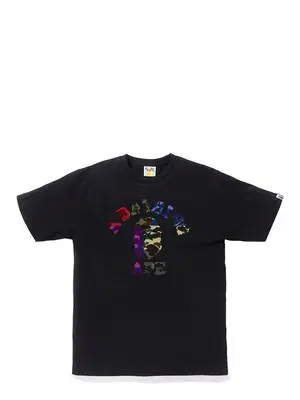 A BATHING APE Mix Camo College Tee Shirt - Black