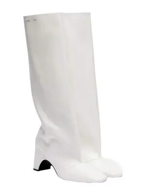 Coperni Bridge Leather Knee-high Boots - White