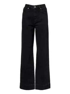 FRAME Streamline High-rise Straight Jeans - Black