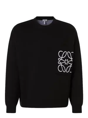 Loewe Anagram Embroidered Sweater - Black