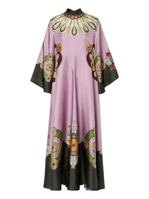 La DoubleJ Magnifico Printed Silk Twill Kaftan - Purple