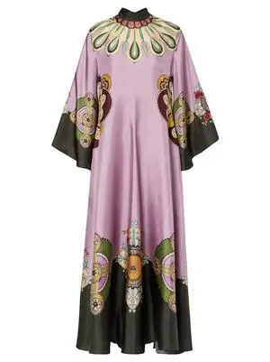 La DoubleJ Magnifico Printed Silk Twill Kaftan - Purple