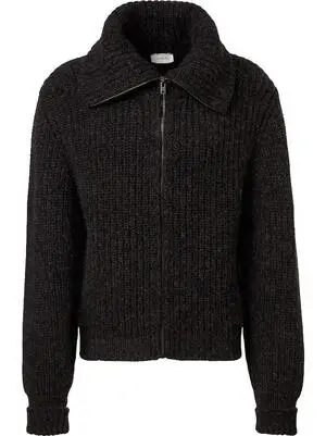 LEMAIRE Alpaca And Yak Wool Zip-up Cardigan - Black
