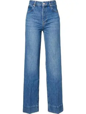FRAME The Streamline Mid-rise Wide-leg Jeans - Blue