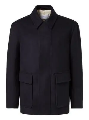 LARDINI Virgin Wool Blouson Jacket - Blue