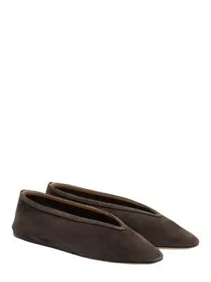 Le Monde Beryl Luna Suede Ballet Flats - Brown