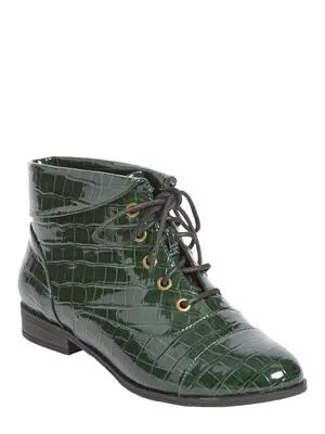 COMFORTVIEW The Darcy Bootie - Green Croco