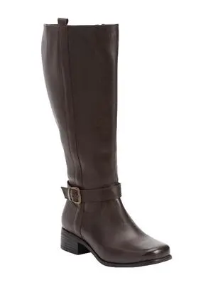COMFORTVIEW The Donna Tall Wide Calf Leather Boots Brown