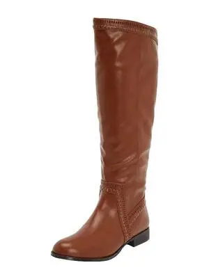 COMFORTVIEW The Malina Tall Wide Calf Boots - Cognac