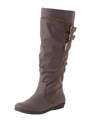 COMFORTVIEW Pasha Wide-Calf Boots Dark Brown