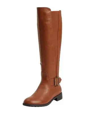 COMFORTVIEW The Milan Wide Calf Boot - Cognac
