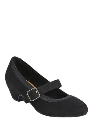COMFORTVIEW Suede Pumps With Adjustable Buckle - Black