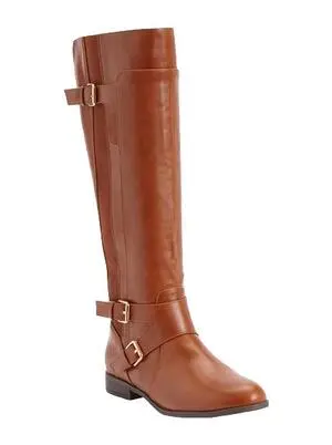 COMFORTVIEW The Whitley Tall Wide Calf Boots - Cognac