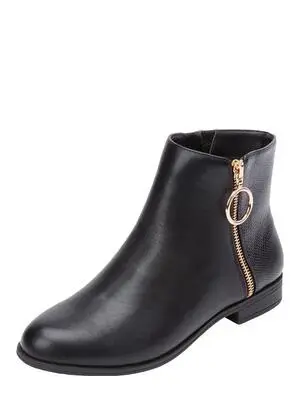 COMFORTVIEW Leather-like Booties - Black