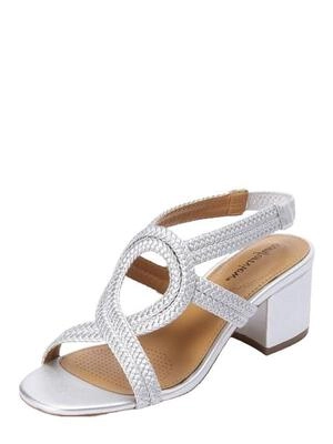 COMFORTVIEW Dorothy Block Heel Sandal - Silver