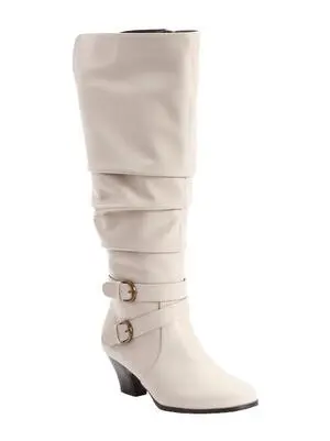 COMFORTVIEW Cleo Tall Wide Calf Boots Winter White