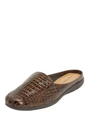 COMFORTVIEW Comfortview Estelle Slip-On Mule With Crocodile Effect Brown