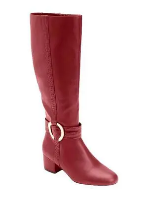 COMFORTVIEW Vale Tall Wide Calf Boots - Wine