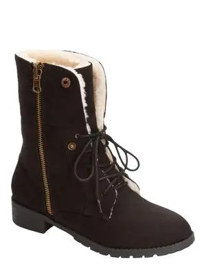 COMFORTVIEW Leighton Lace-up Convertible Shaft Weather Boots - Black